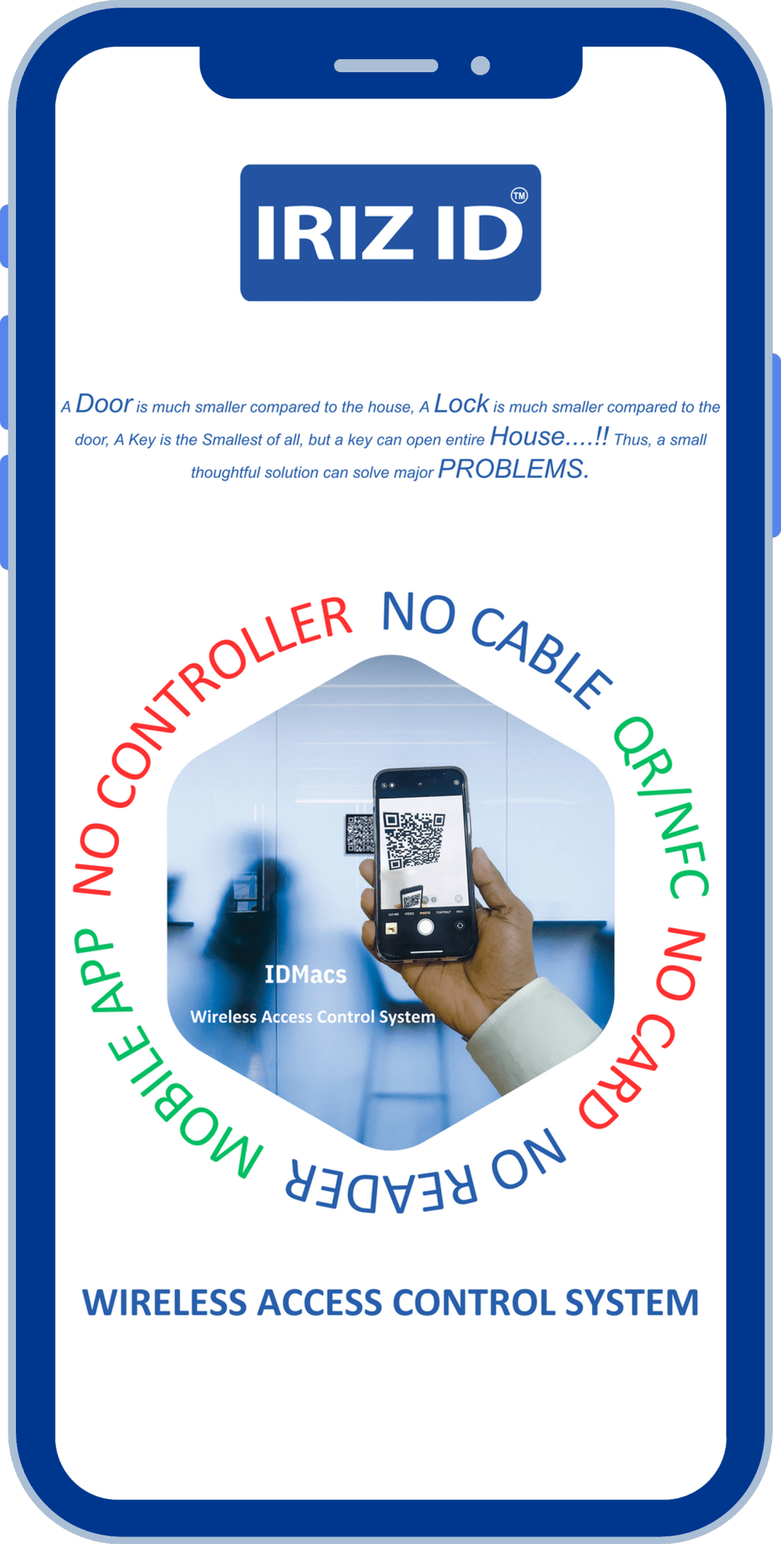 Wireless Access Control(IDMacs) – IRIZID-We Identify Secure & Integrate